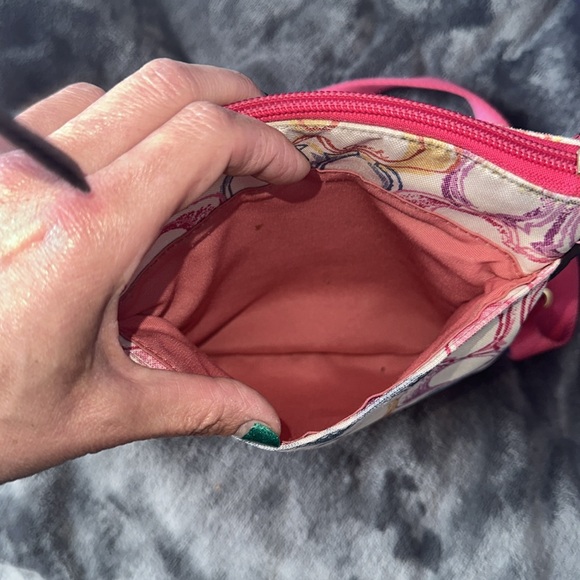 Coach | Bags | Coach Multi Colored Signature Crossbody Bag Pink Canvas ...